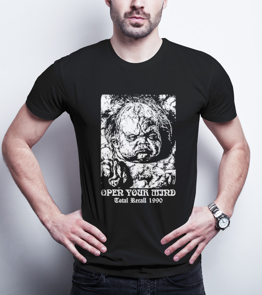 Open Your Mind Total Recall 1990 Arnold Schwarzenegger T-Shirt