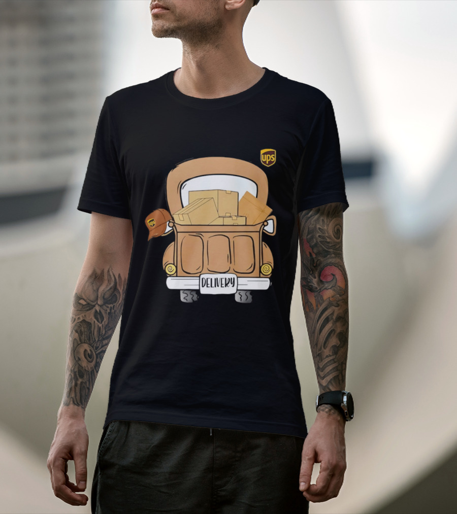UPS Delivery Truck With Packages And Hat T-Shirt