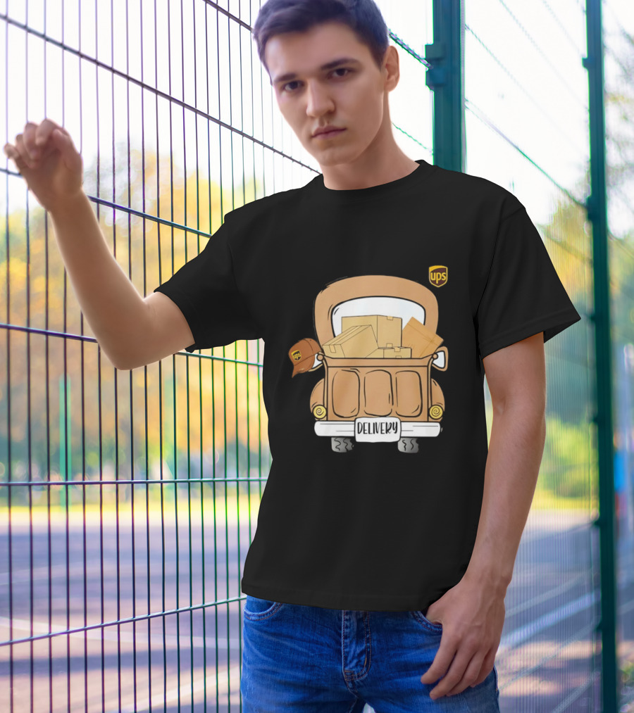 UPS Delivery Truck With Packages And Hat T-Shirt