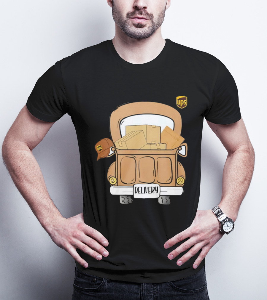 UPS Delivery Truck With Packages And Hat T-Shirt