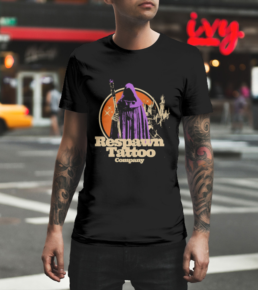 Respawn Tattoo Company Wizard Castle Grim Reaper T-Shirt