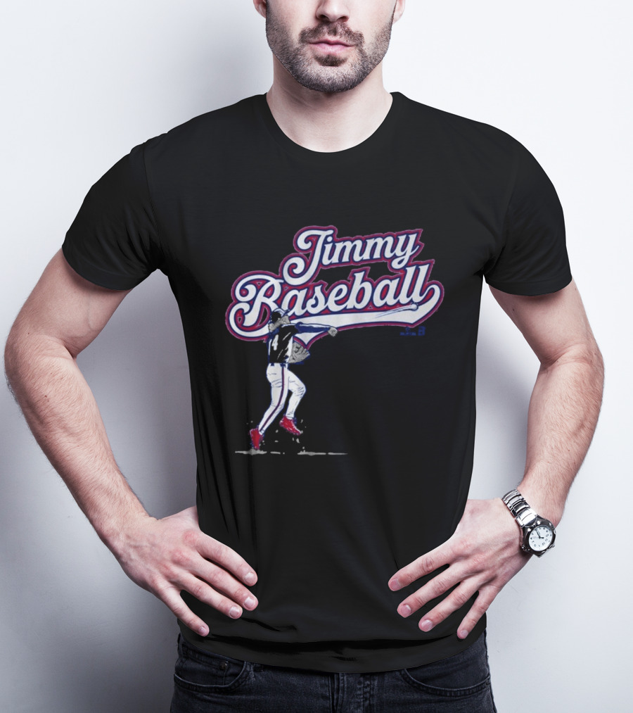 Jimmy Baseball Vintage Style Player Swinging Bat T-Shirt