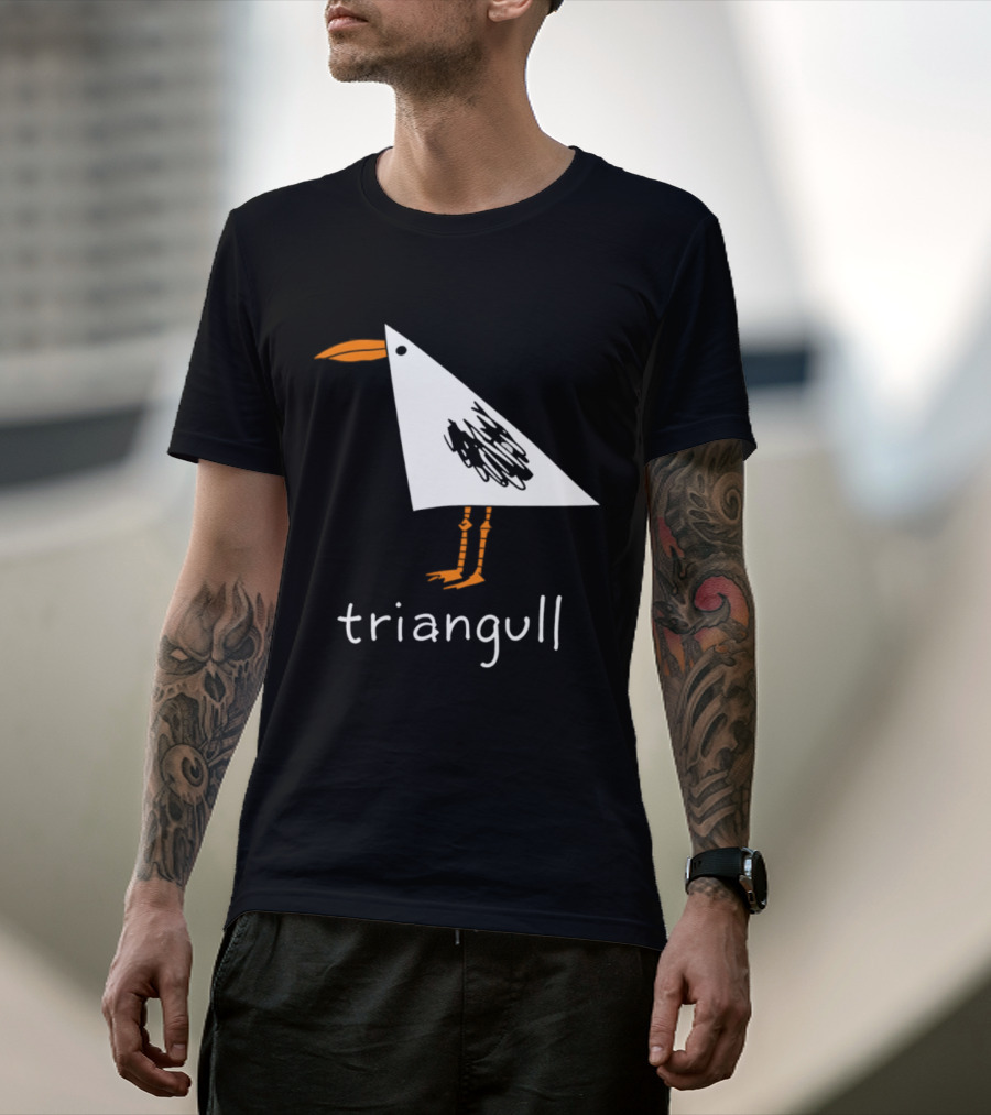 Triangull Seagull Triangle Bird Pun Triangular Art Bird T-Shirt
