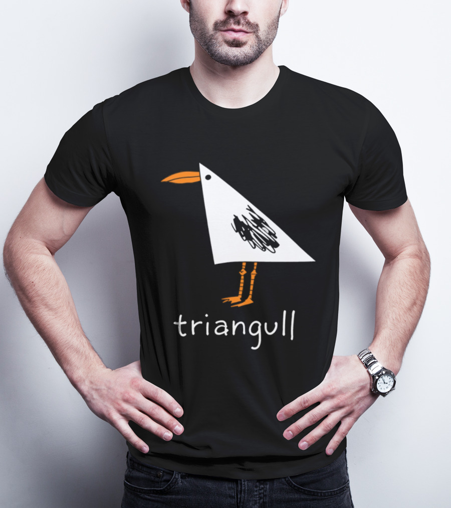 Triangull Seagull Triangle Bird Pun Triangular Art Bird T-Shirt