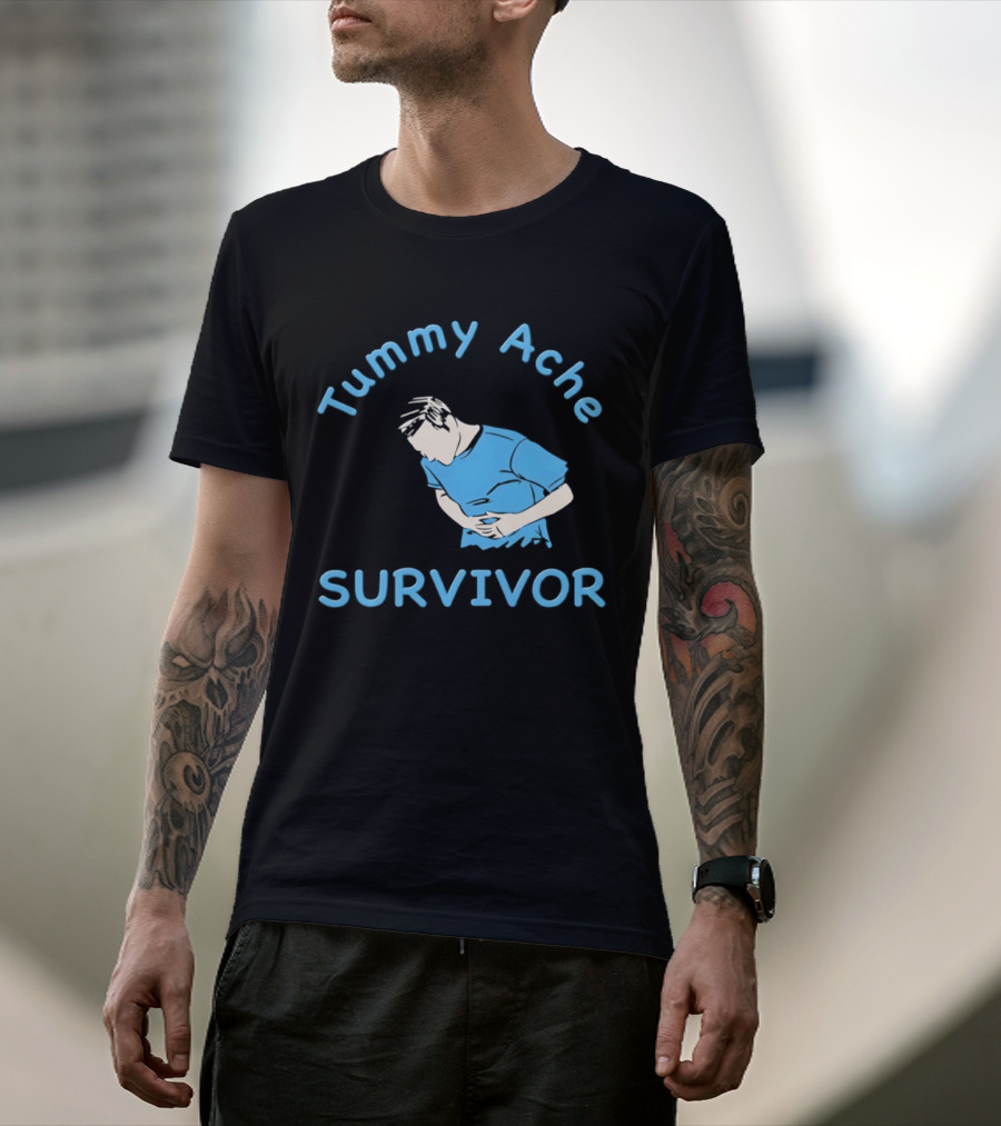 Tummy Ache Survivor Blue Figure T-Shirt
