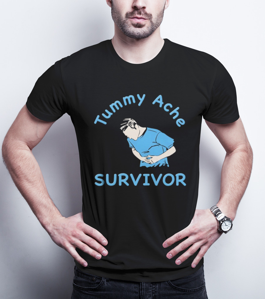 Tummy Ache Survivor Blue Figure T-Shirt