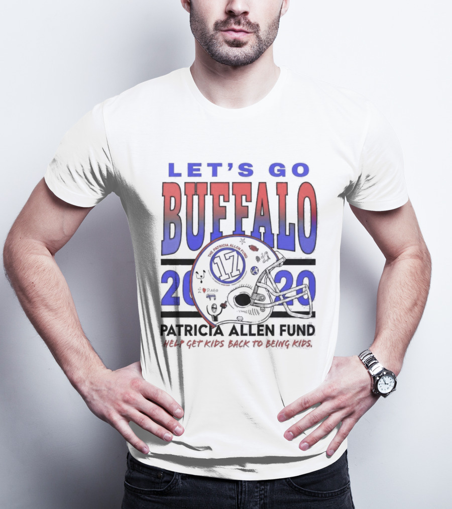 Let's Go Buffalo Patricia Allen Fund 2020 17 Helmet T-Shirt