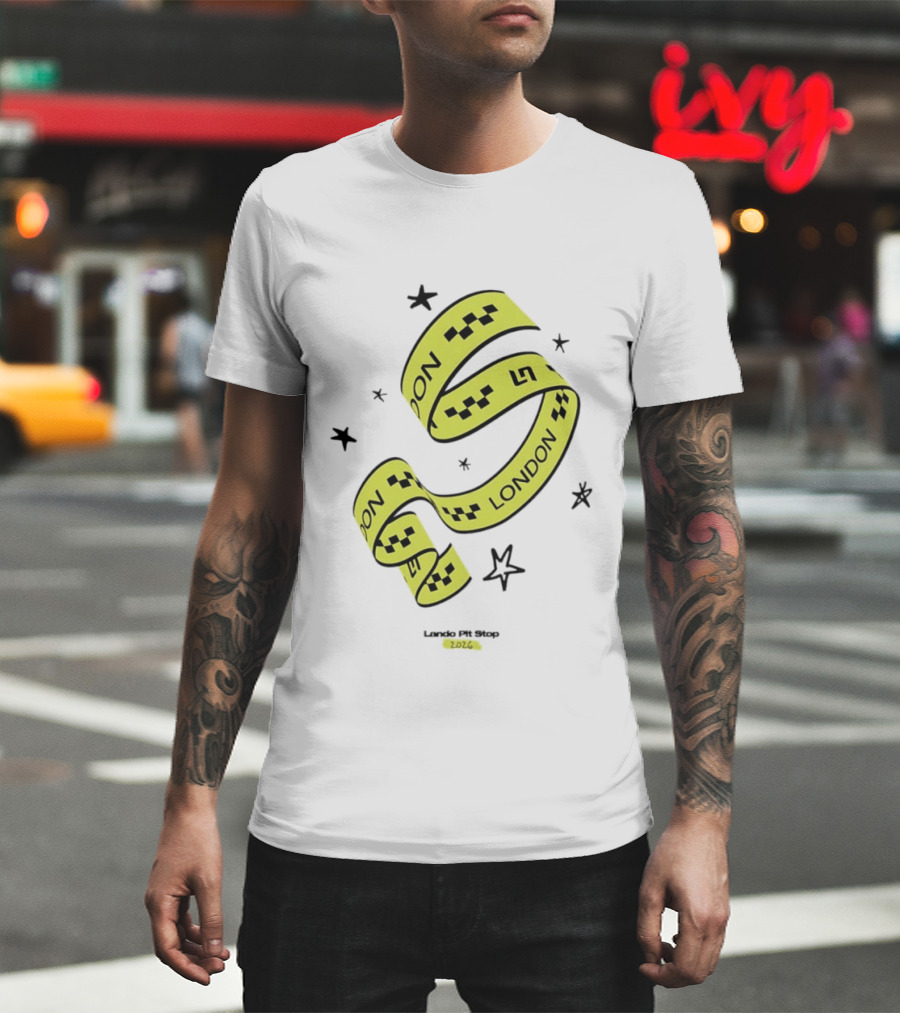 Lando Pit Stop 2026 London Racing Ribbon Stars T-Shirt