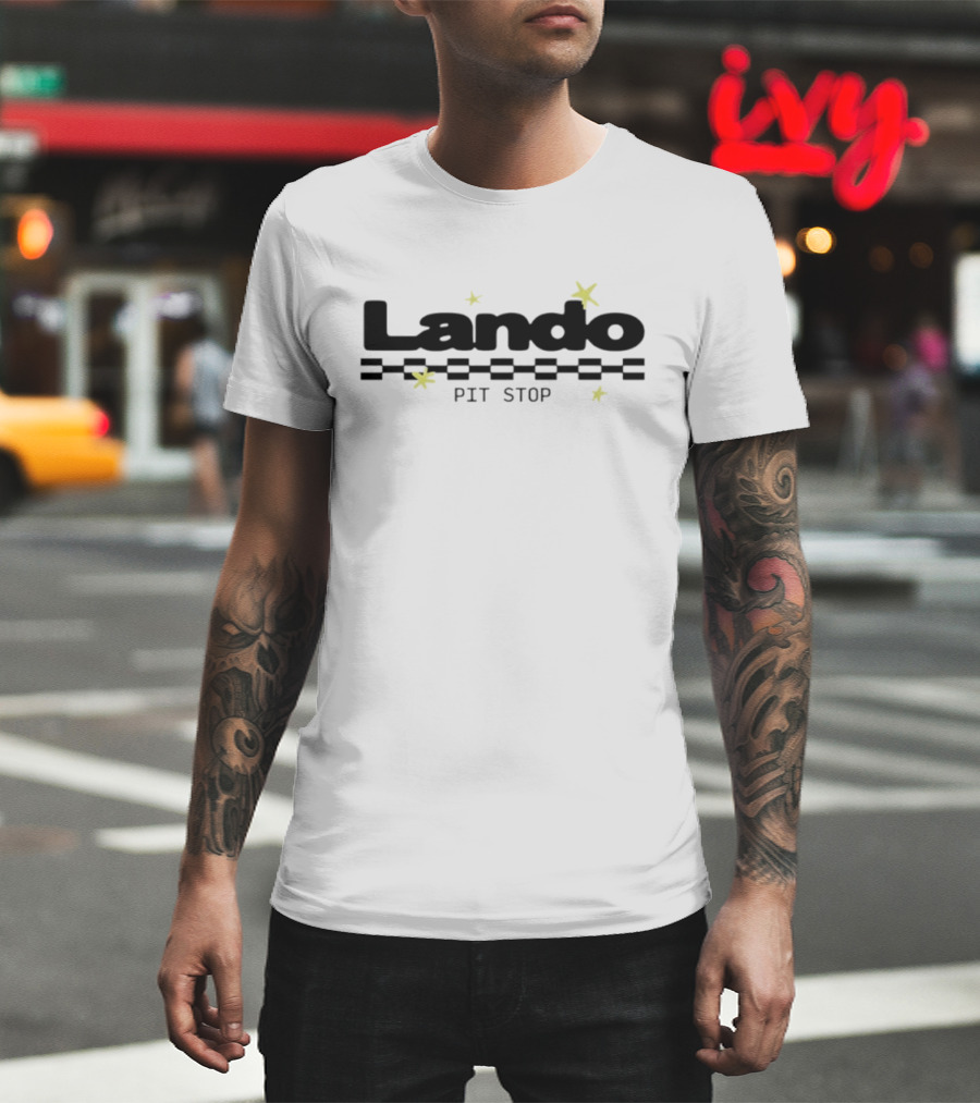 Lando Pit Stop Racing Checkered Stars 2026 T-Shirt
