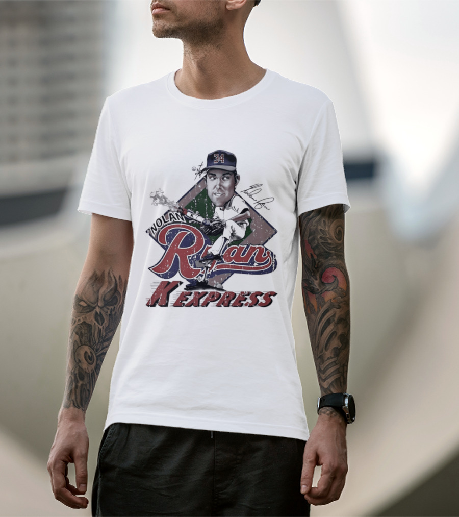Nolan Ryan Texas Rangers Bruce Stark 34 K Express T-Shirt