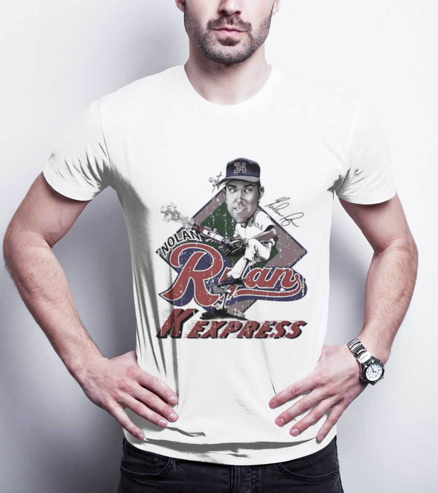 Nolan Ryan Texas Rangers Bruce Stark 34 K Express T-Shirt