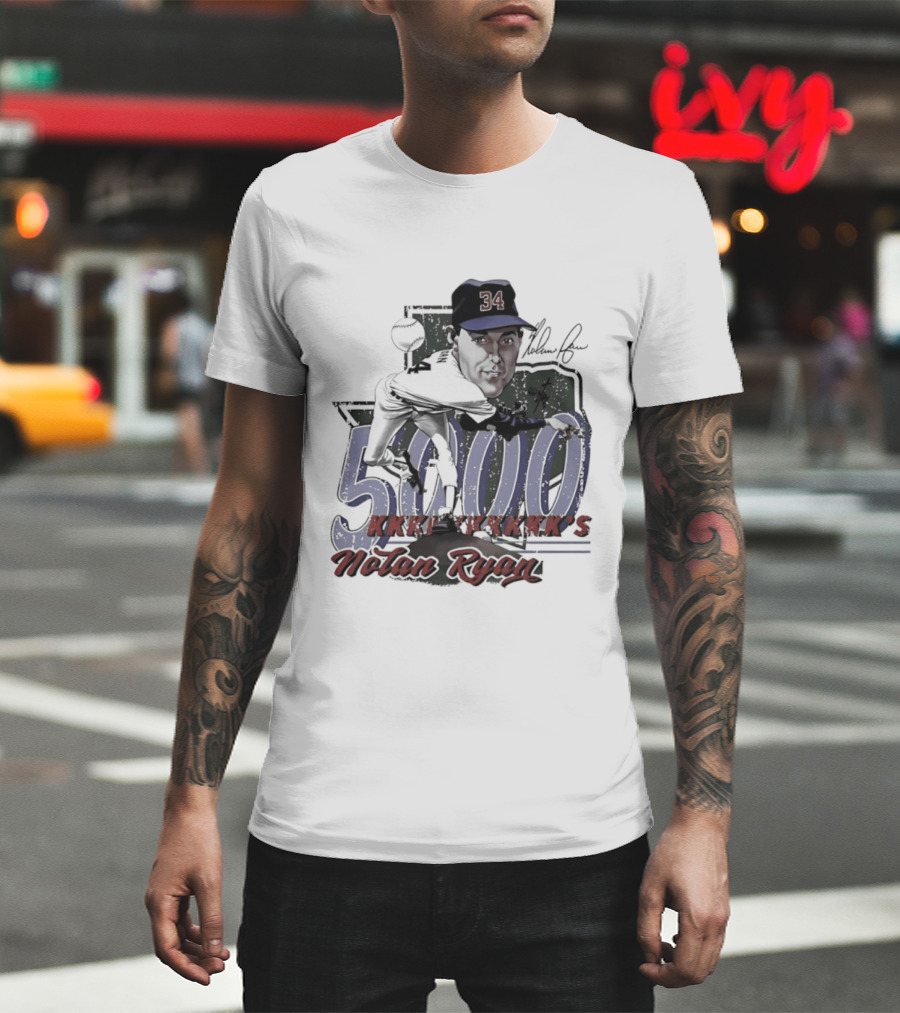 Nolan Ryan 5000 Strikeouts Texas Rangers Bruce Stark T-Shirt