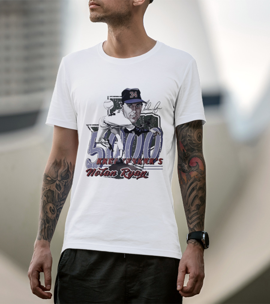 Nolan Ryan 5000 Strikeouts Texas Rangers Bruce Stark T-Shirt