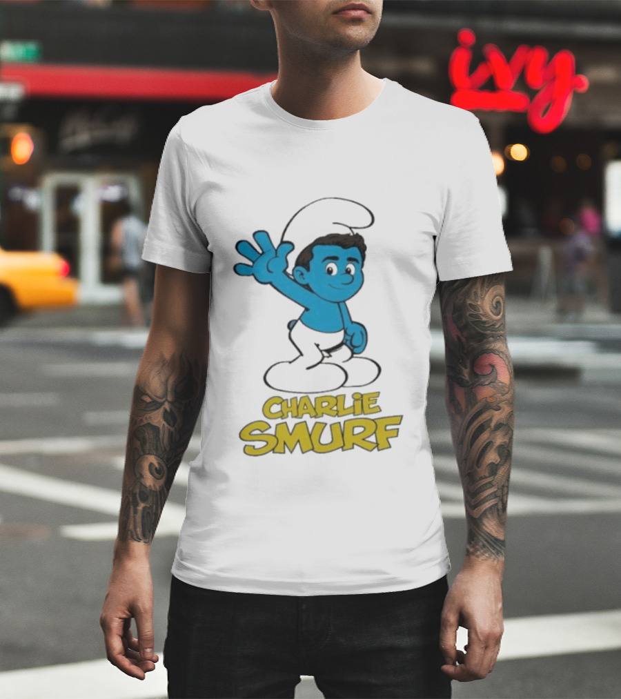 Charlie Smurf Collaboration With Smurfs And Charlie Kirk T-Shirt