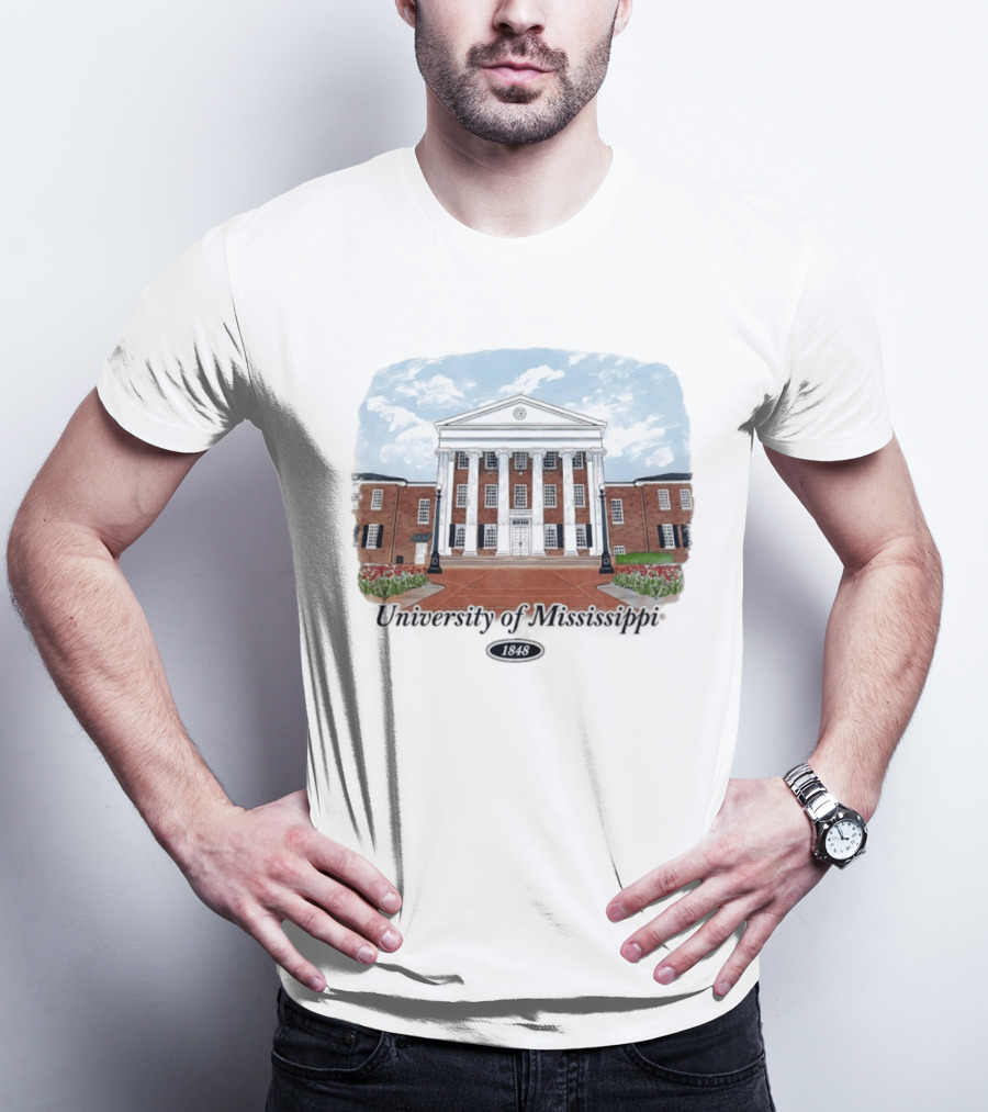 University Of Mississippi Ole Miss Rebels Football 1848 Campus Building T-Shirt