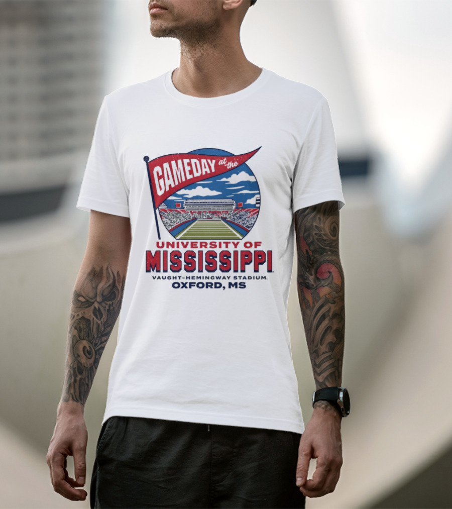 University Of Mississippi Gameday Vaught Hemingway Stadium Oxford MS T-Shirt
