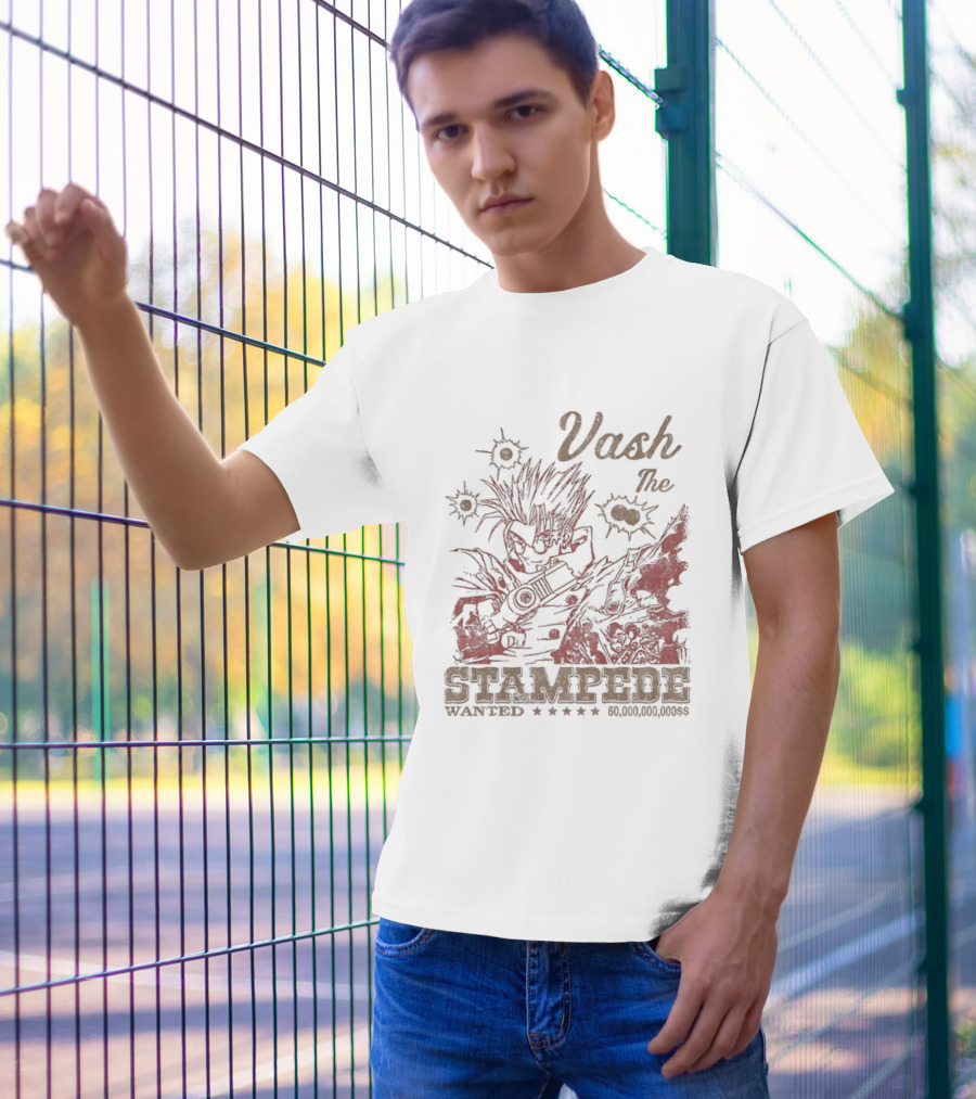 Vash The Stampede Wanted Bounty Hunter Anime T-Shirt