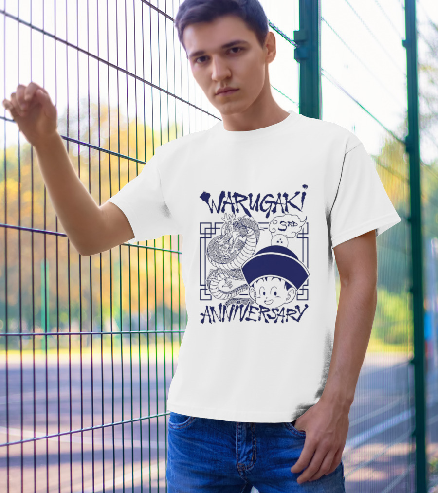 Warugaki 3th Anniversary With Dragon And Child In Blue T-Shirt