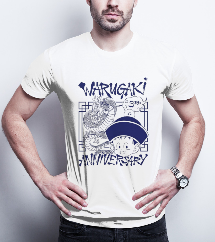 Warugaki 3th Anniversary With Dragon And Child In Blue T-Shirt