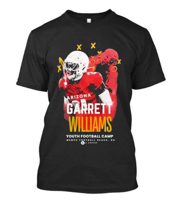 Arizona Garrett Williams Youth Football Camp 2026 Memphis Beach CA Annual Access T-Shirt