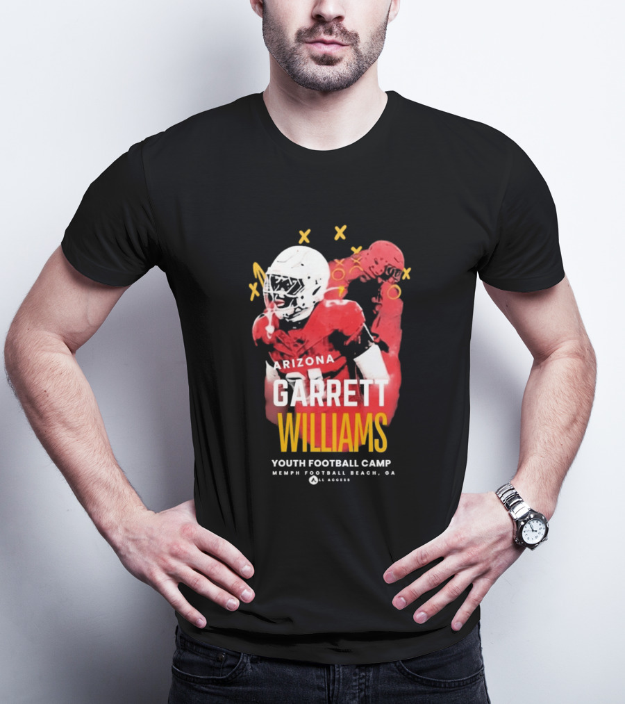 Arizona Garrett Williams Youth Football Camp 2026 Memphis Beach CA Annual Access T-Shirt