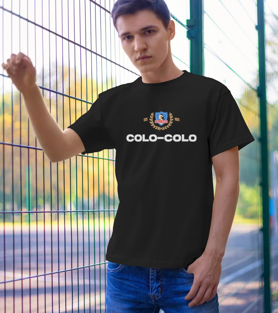 Colo Colo Vozinha Polera Negra DORSAL 29 Emblem And Laurel Crest T-Shirt