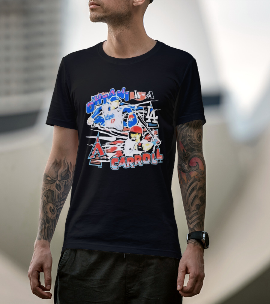 Ohtani Carroll Dodgers Angels Baseball T-Shirt