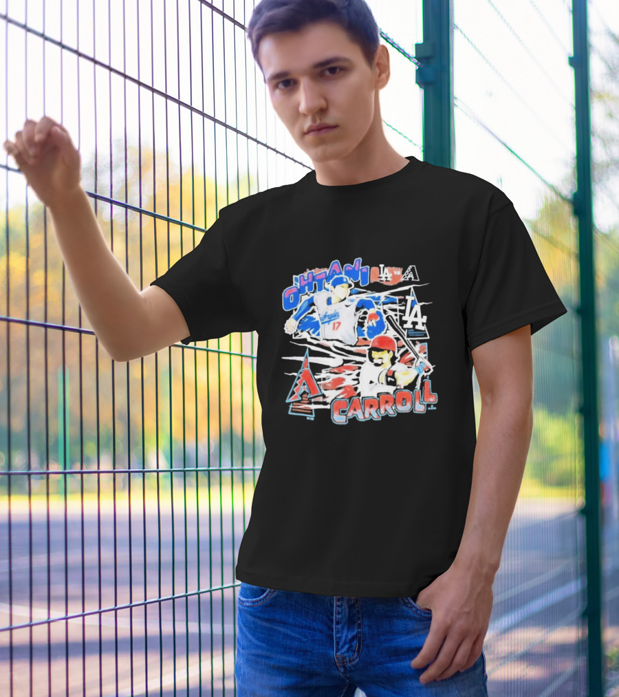 Ohtani Carroll Dodgers Angels Baseball T-Shirt