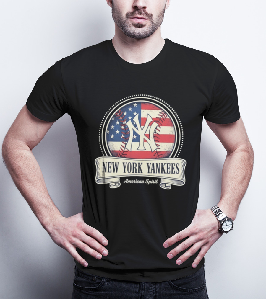New York Yankees American Flag Baseball Emblem MLB T-Shirt