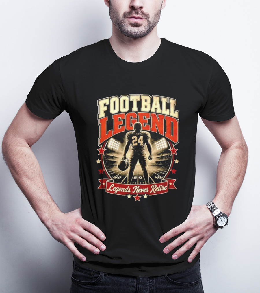 Football Legend 24 Legends Never Retire Stadium Stars T-Shirt