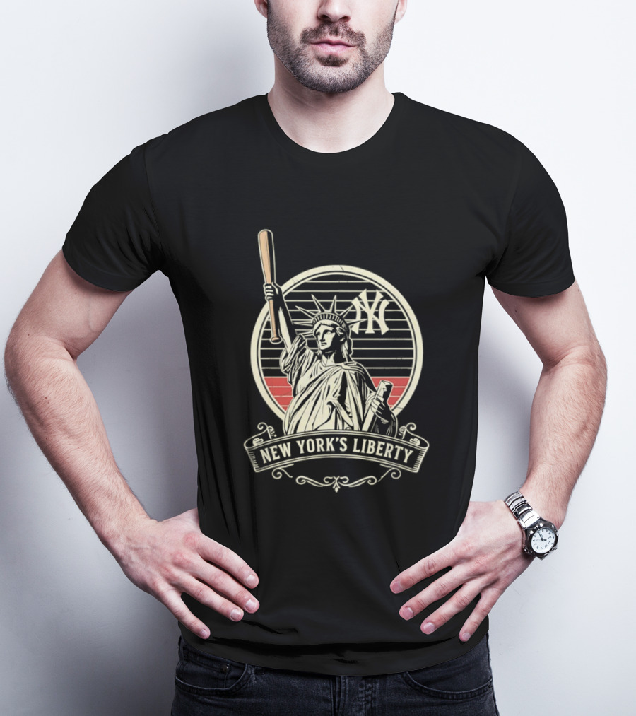 New York Yankees MLB Lady Liberty Bat T-Shirt