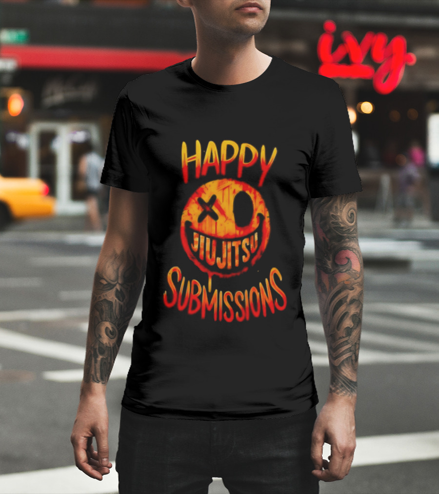 Happy Jiu Jitsu Submissions Playful Martial Arts Expression T-Shirt