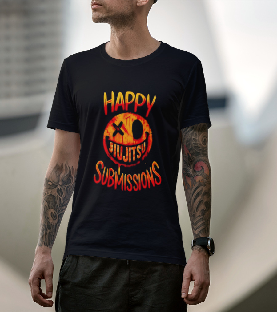 Happy Jiu Jitsu Submissions Playful Martial Arts Expression T-Shirt