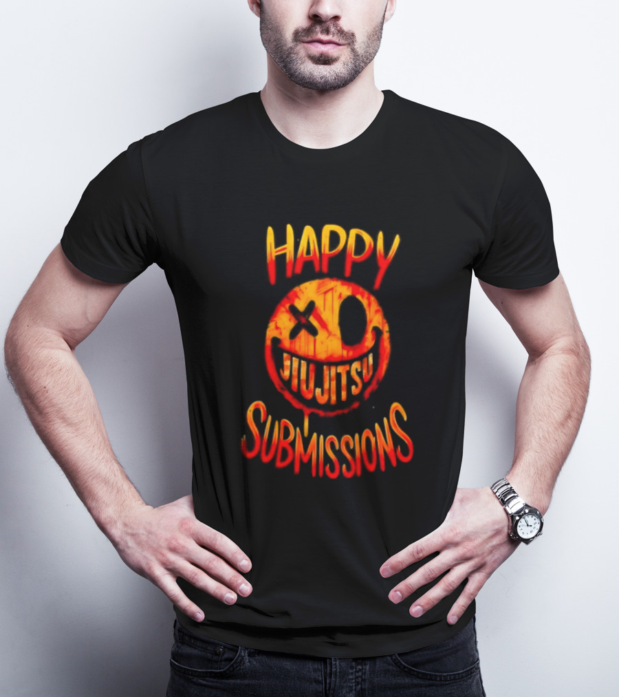 Happy Jiu Jitsu Submissions Playful Martial Arts Expression T-Shirt