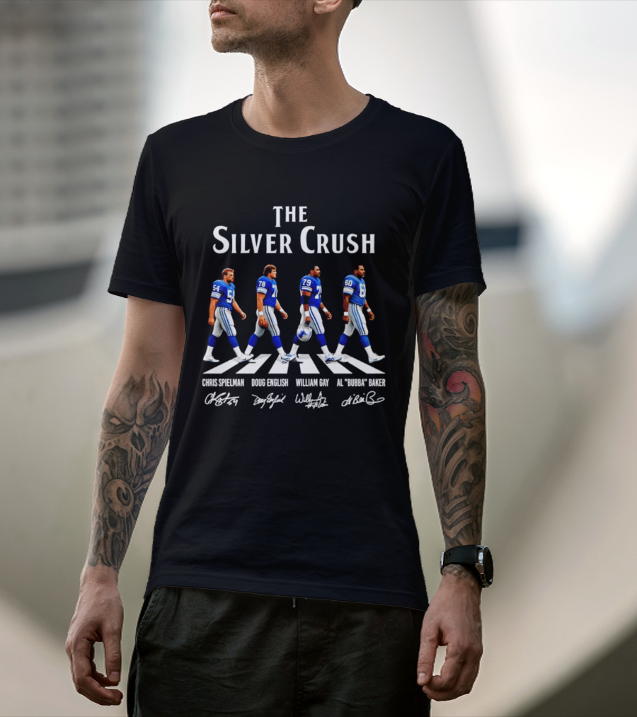 The Silver Crush Chris Spielman Doug English William Gay Al Bubba Baker Detroit Lions NFL Players Signatures T-Shirt