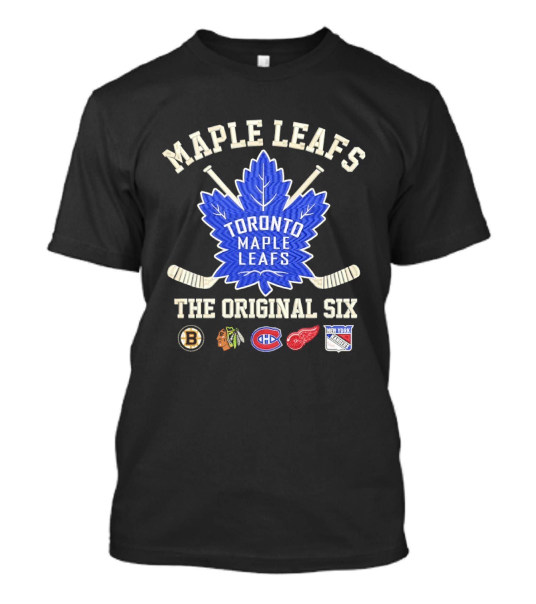 Toronto Maple Leafs The Original Six NHL Hockey Teams Logos T-Shirt
