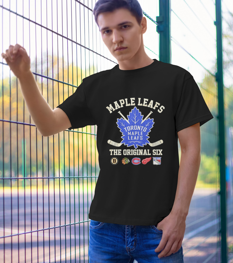 Toronto Maple Leafs The Original Six NHL Hockey Teams Logos T-Shirt
