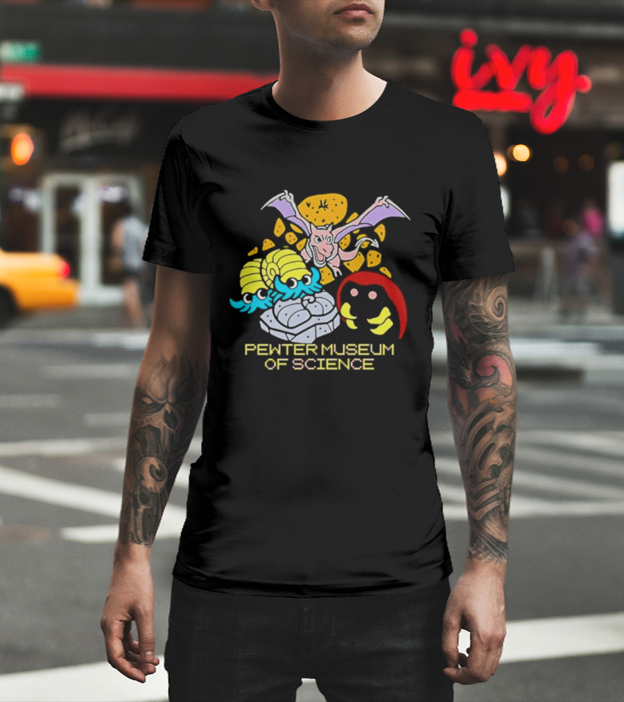 Pewter Museum Of Science Kabuto Omanyte Aerodactyl Fossils T-Shirt