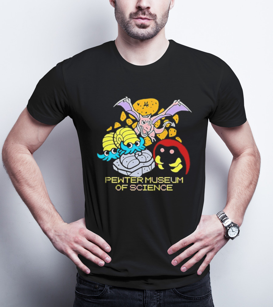 Pewter Museum Of Science Kabuto Omanyte Aerodactyl Fossils T-Shirt