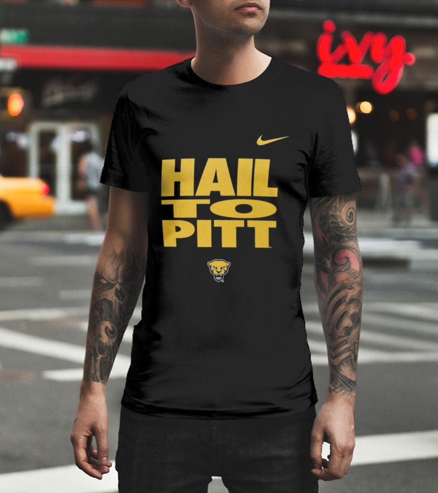 Pitt Panthers Hail To Pitt Nike Sportswear With Panther Head T-Shirt