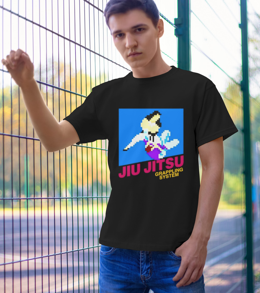 Jiu Jitsu Grappling System Retro Pixel Martial Arts BJJ T-Shirt