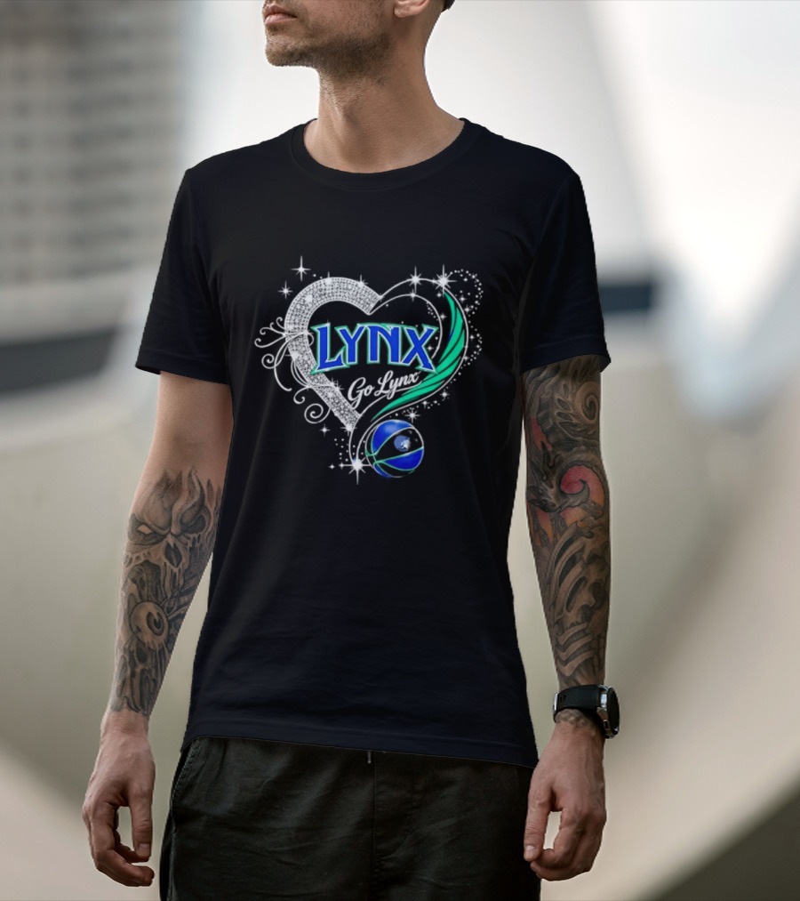 Lynx Go Lynx Minnesota Lynx WNBA Basketball Heart Stars T-Shirt