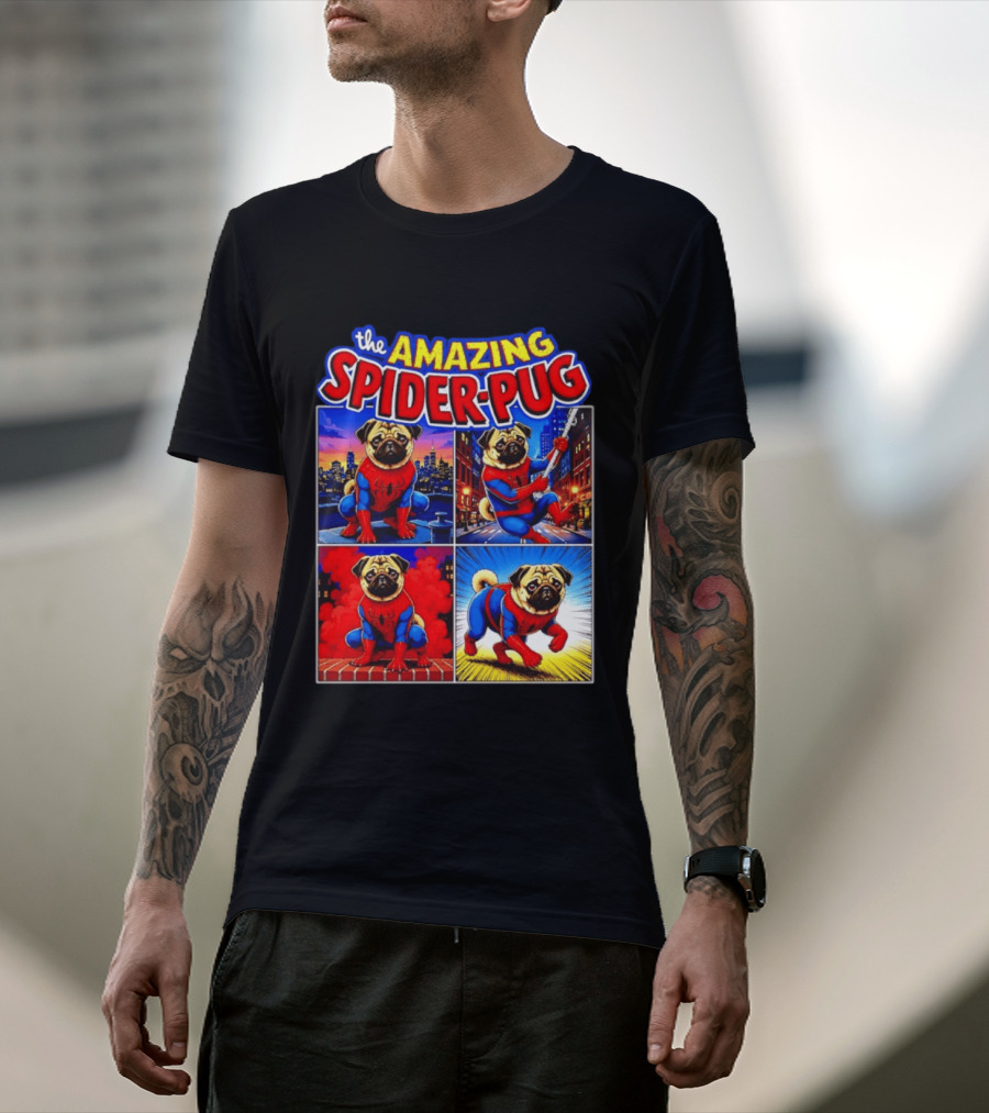 The Amazing Spider Pug Marvel Spider Man Parody Comic T-Shirt