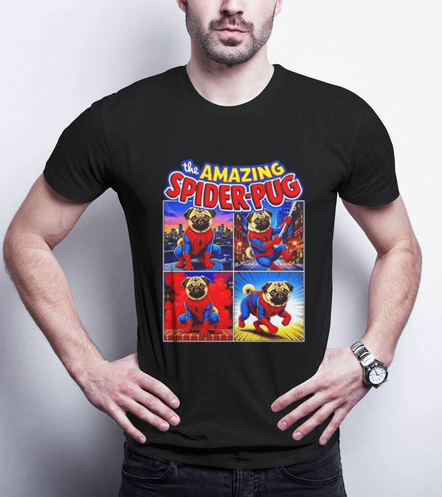 The Amazing Spider Pug Marvel Spider Man Parody Comic T-Shirt