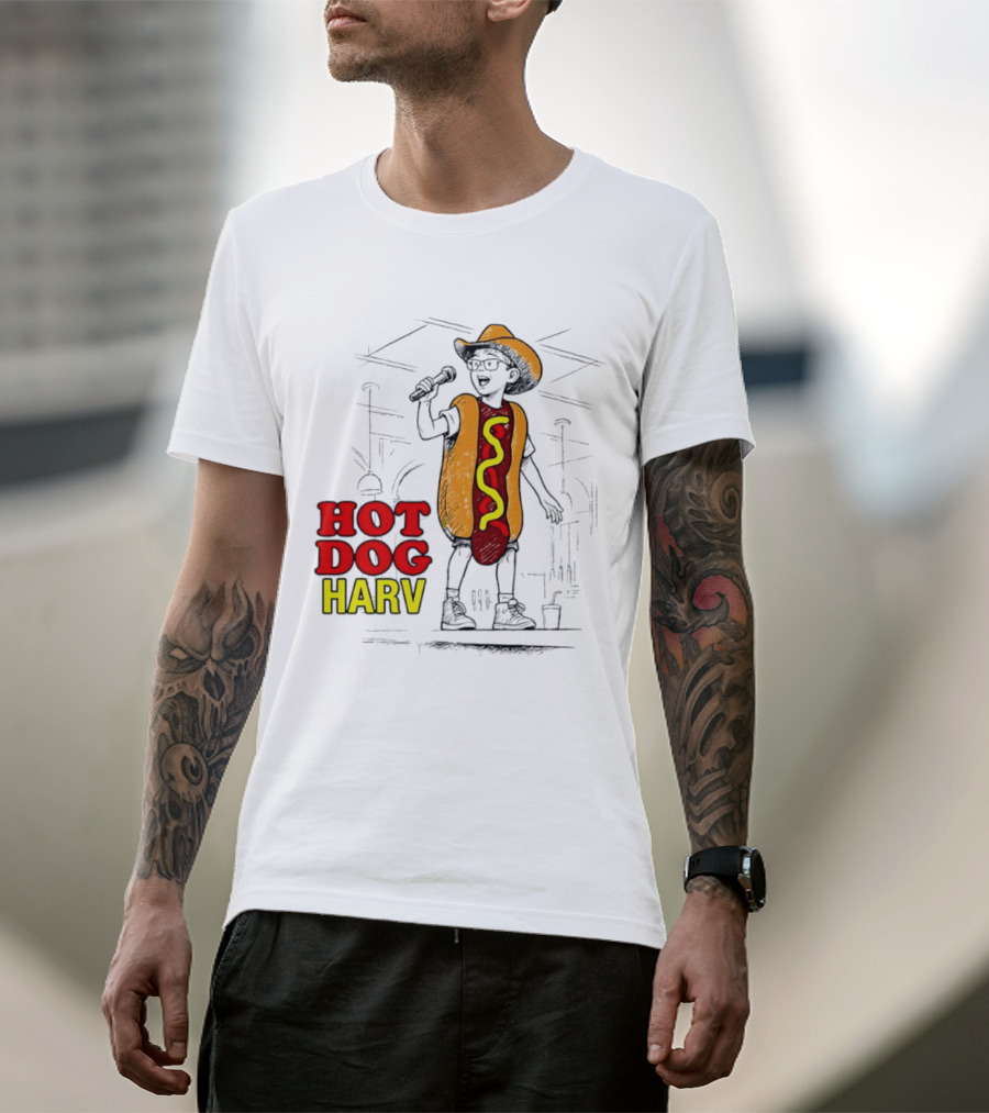 HOT DOG HARV Costume Stage Microphone Cowboy Hat T-Shirt
