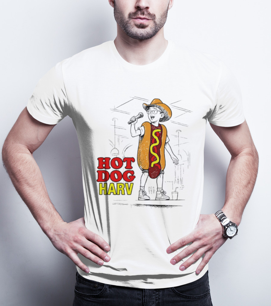 HOT DOG HARV Costume Stage Microphone Cowboy Hat T-Shirt