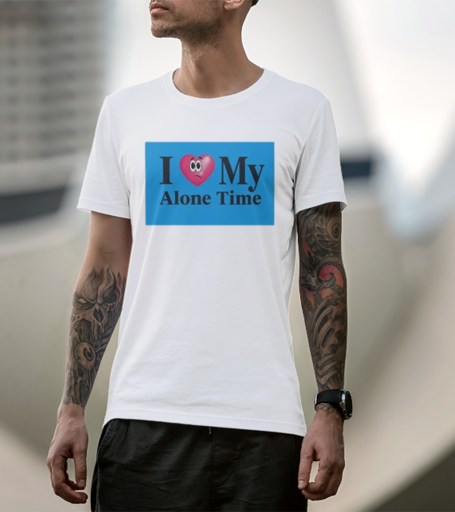 I Heart My Alone Time With Pink Heart Eyes T-Shirt