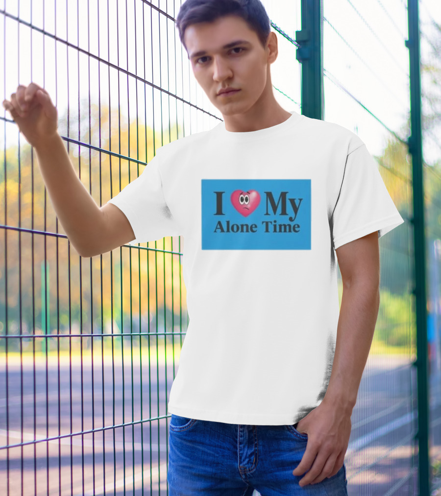 I Heart My Alone Time With Pink Heart Eyes T-Shirt