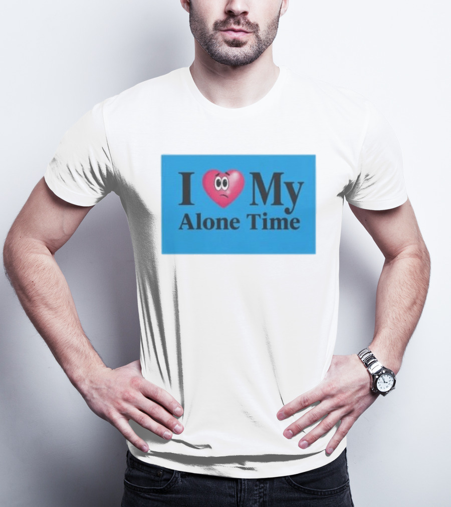 I Heart My Alone Time With Pink Heart Eyes T-Shirt