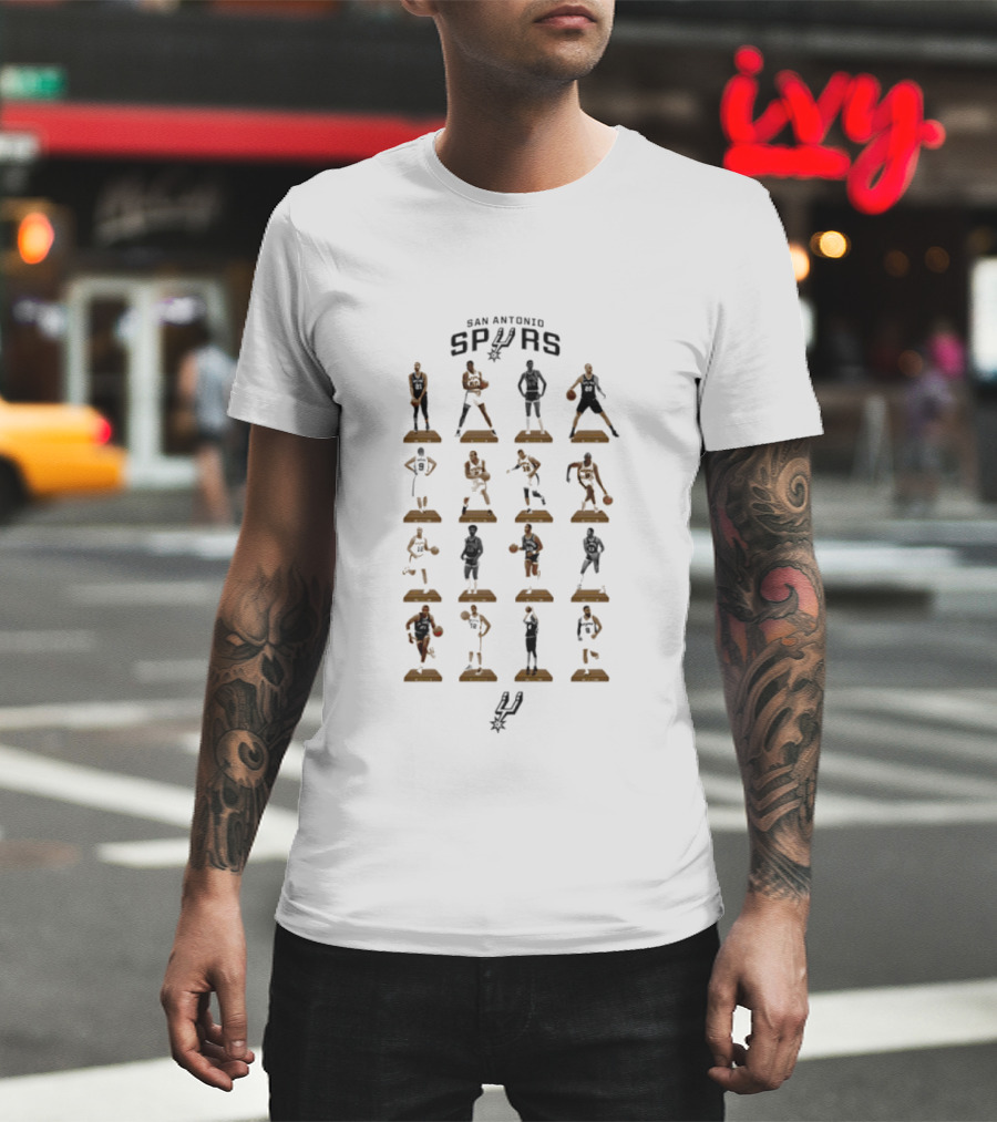 San Antonio Spurs Legends NBA Basketball Icons Collection T-Shirt